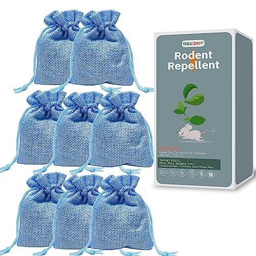 SEEKBIT Rodent Repellent Large, Cinnamon Peppermint Oil Repels Mice and Rats and Other Rodents, Mouse Repellent for Indoor Outdoor RV Closets Car Engines, House Pest Deterrent Keep Mice Out, 8 Pack