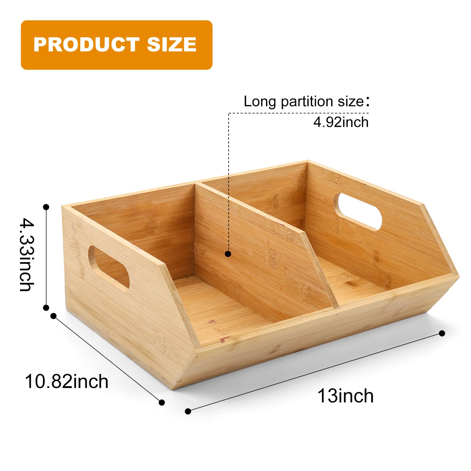 BYOA Official Potato and Onion Storage Bin, Pantry Organizers and Storage, Kitchen Organization and Storage, Bamboo Storage, Bread Basket, Potato Storage, Bamboo Organizer