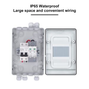 2 String PV Combiner Box IP65 Waterproof Solar Disconnect Switch with 40A Circuit Breaker 1000V for Solar Panels