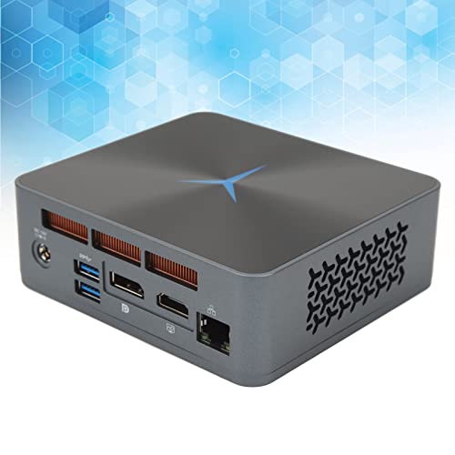 AMONIDA Mini PC Host HD Screen Powerful Multiple Interface 100-240V 4 Core 8 Thread 64GB Mini PC for Work (US Plug 100‑240V)