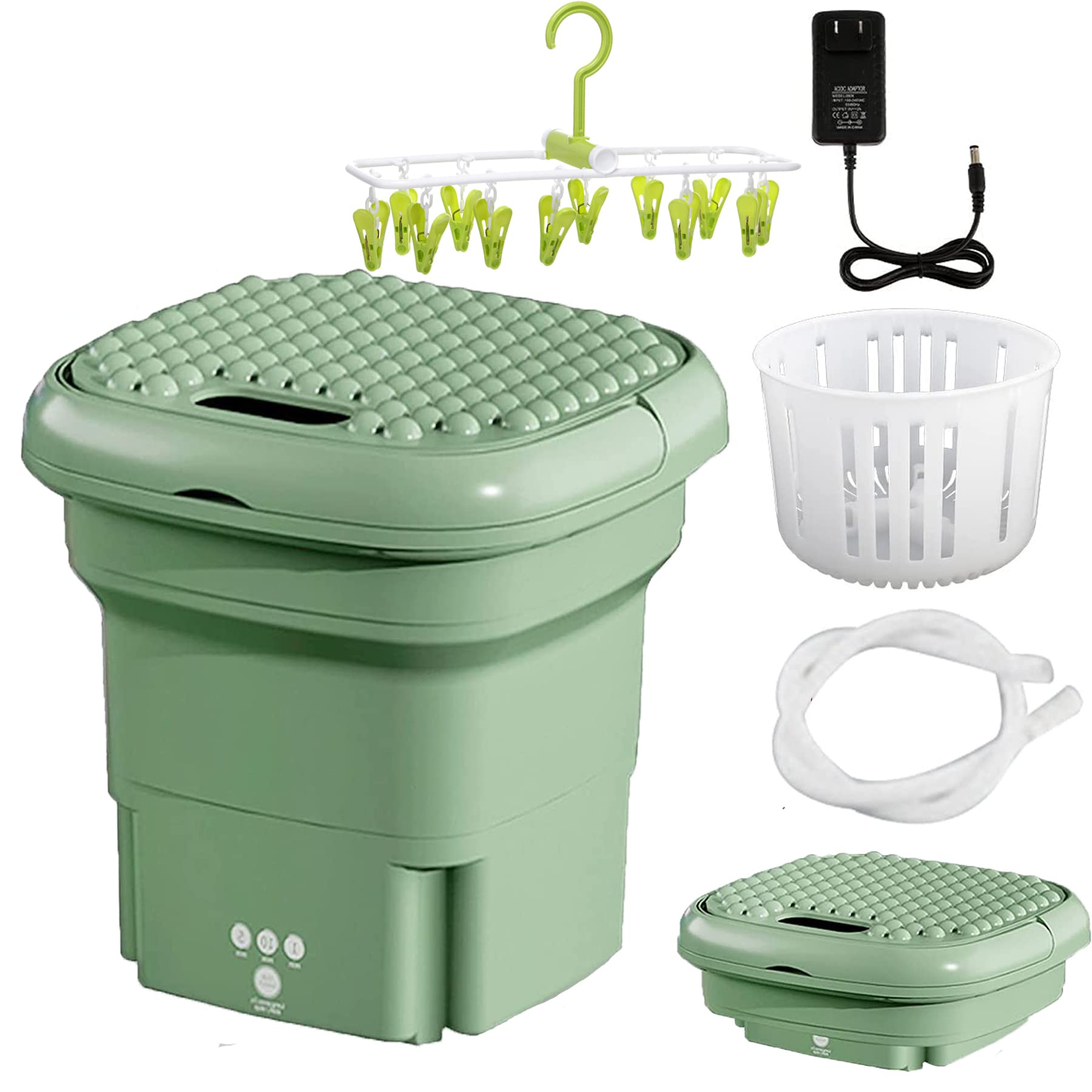 Portable washing Machine,Foldable Mini Washing Machine, Small Washer for Baby Clothes, Underwear or Small Items, Apartment, Dorm, Camping, RV Travel laundry- Gift Choice (Green)