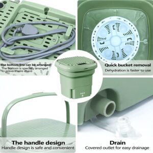 Portable washing Machine,Foldable Mini Washing Machine, Small Washer for Baby Clothes, Underwear or Small Items, Apartment, Dorm, Camping, RV Travel laundry- Gift Choice (Green)