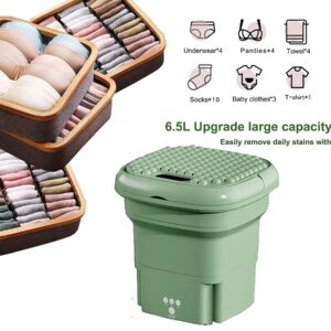 Portable washing Machine,Foldable Mini Washing Machine, Small Washer for Baby Clothes, Underwear or Small Items, Apartment, Dorm, Camping, RV Travel laundry- Gift Choice (Green)