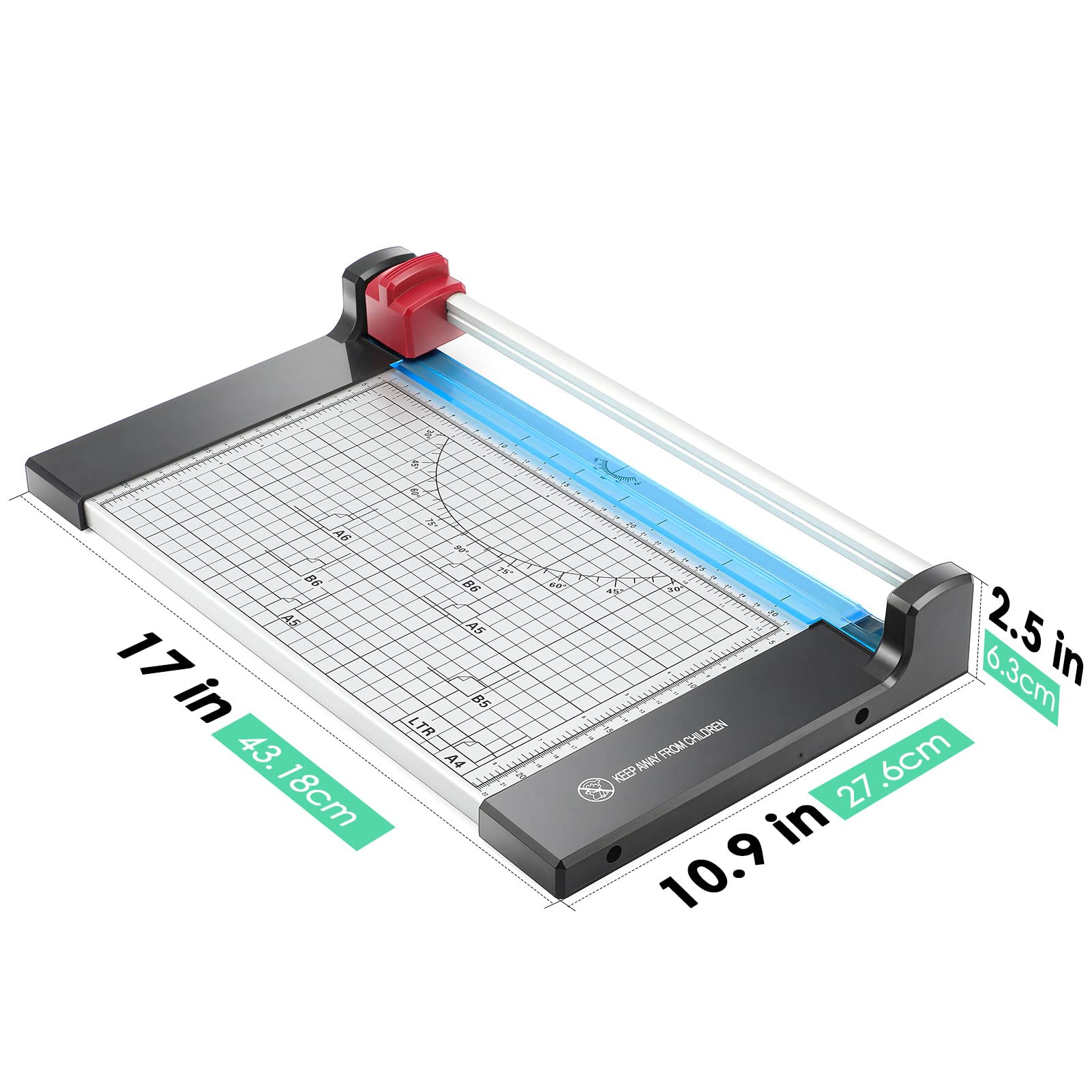 CREGEAR Professional Rotary Paper Trimmer 12" Cut Length Rotary Trimmer Paper Cutter, Heavy Duty Paper Cutter with 10 Sheet Capacity, Paper Cutters and Trimmers for Cardstock, Paper Crafts