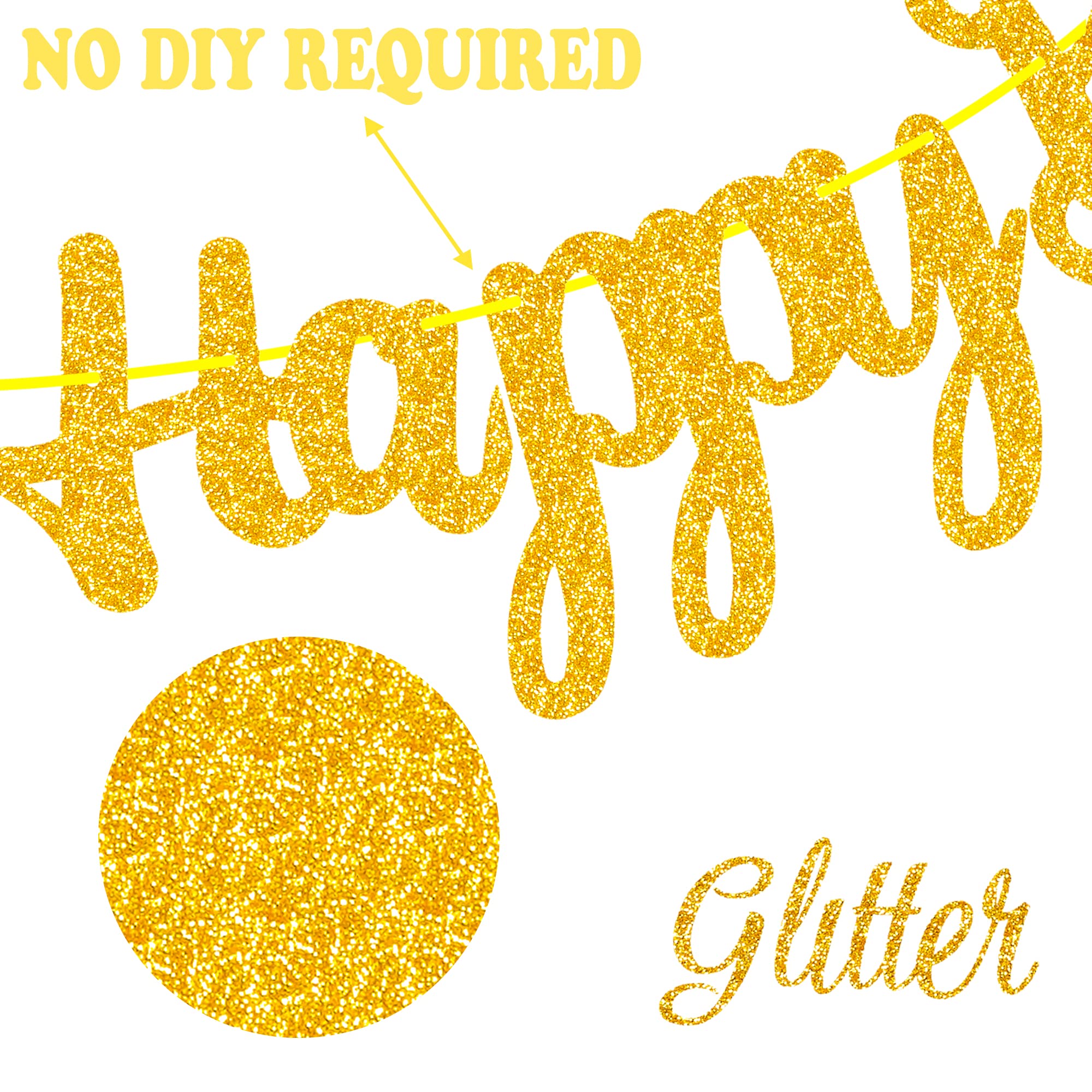 Cat Birthday Banner Decorations Kitten Birthday Party Decorations Supplies Gold Glitter Cat Happy Birthday Banner Decorations for Pet Kitten Theme Birthday Party Bunting Decorations Supplies