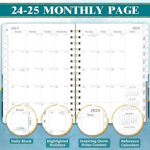 Planner 2024-2025 - Planner/Calendar 2024-2025, Jul.2024 - Jun.2025, 2024-2025 Planner, 6.3" x 8.4", 2024-2025 Planner Weekly and Monthly, Flexible Cover, Perfect for Life Organizing