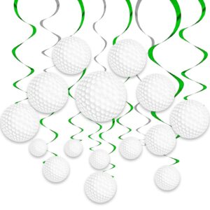 48pcs golf party decorations hanging swirls, golf theme party supplies birthday golf sports cutouts foil streamers wall ceiling hanging spirals decor for boys kids men