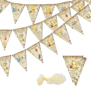 24pcs winnie quotes banner flags hanging decorations winnie inspired banner party for baby shower birthday party supplies