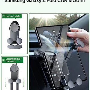 xuenair Z Fold 5 Car Mount, [2 Pack Hooks] Z Fold 4 Car Mount, Samsung Galaxy Z Fold 5 4 3 Car Mount [Fit Thick Case] Car Vent Clip for Z Fold 5 4 3 2 s23 22 21 Ultral Google Pixel Fold iPhone