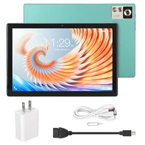 VINGVO HD Tablet, Green Dual Camera 7000mAh Battery Gaming Tablet 10.1 Inch FHD (US Plug)