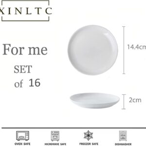 XINLTC Square Appetizer Plate, Set of 10, White 7 inch Ceramic Dessert Plates Serving Plates, Small Dinner Plates for Cake Snacks Side Dish, Scratch Resistant, Microwave, Oven, and Dishwasher Safe