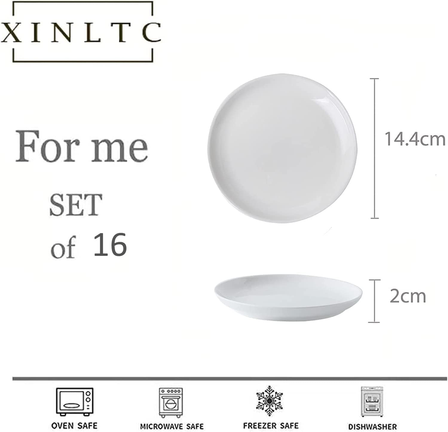 XINLTC Square Appetizer Plate, Set of 10, White 7 inch Ceramic Dessert Plates Serving Plates, Small Dinner Plates for Cake Snacks Side Dish, Scratch Resistant, Microwave, Oven, and Dishwasher Safe