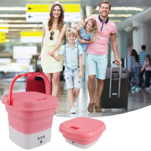 Portable washing Machine,Foldable Mini Washing Machine, Small Washer for Baby Clothes, Underwear or Small Items, Apartment, Dorm, Camping, RV Travel laundry- Gift Choice (Pink)