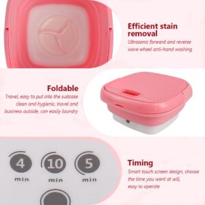 Portable washing Machine,Foldable Mini Washing Machine, Small Washer for Baby Clothes, Underwear or Small Items, Apartment, Dorm, Camping, RV Travel laundry- Gift Choice (Pink)