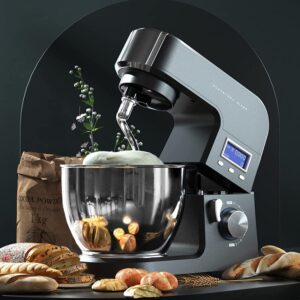 Aifeel Stand Mixer All Metal, Multifunctional LCD Display Electric Kitchen Food Mixer,800W 8 Speed Mixer Noodle Maker with 1.5L Blender,6.5 QT Bowl, Dough Hook, Whisk, Beater,Meat Grinder,Sausage Kit