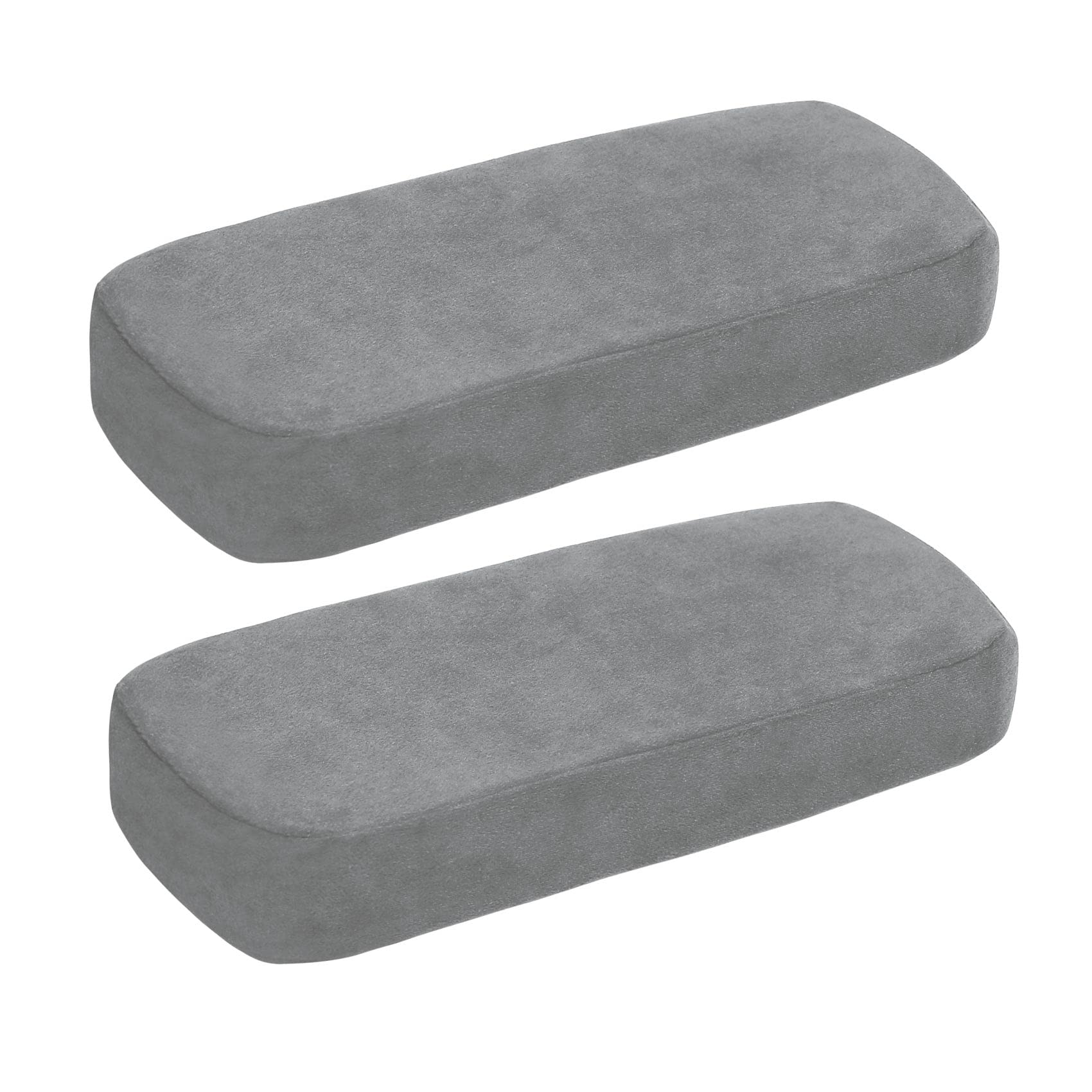 RULAER New Ergonomic Office Chair Arm Pads Super Soft Gaming Chair Accessories Gel Non-Slip Cover Removable Washable Kids Memory Foam Pillow-Help Relieve Elbow Fatigue(Set of 2) (Velvet,Gray)