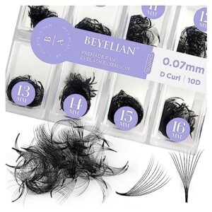 1000 fans premade fans eyelash extensions beyelian 0.07mm 10d d curl volume lash extensions pre made fans lash extensions handmade promade loose fans thin base 9-16mm mixed