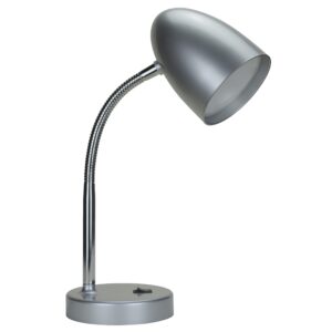 led desk lamp, flexible gooseneck with table lamp, 3.5w 240lm 4000k cool white study lamps for bedroom and office, eye protection, etl listed silver