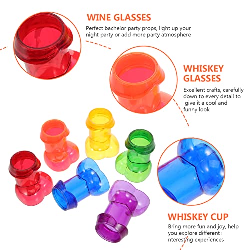 HOLIDYOYO 6Pcs Funny Wine Glass 𝐏𝐞𝐧𝐢š Shape Whiskey Glasses Champagne Glasses Wine Cup Novelty Drinking Cup Decoration for Bars Night Clubs