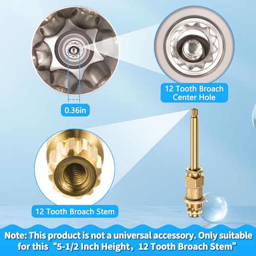 Enhon Faucet Repair Kit Compatible with Price Verve 3 Handle Tub Shower Faucet, 3-Handle Shower Hot/Cold/Diverter Knob Replacement for Remodeling Trim (Chrome)