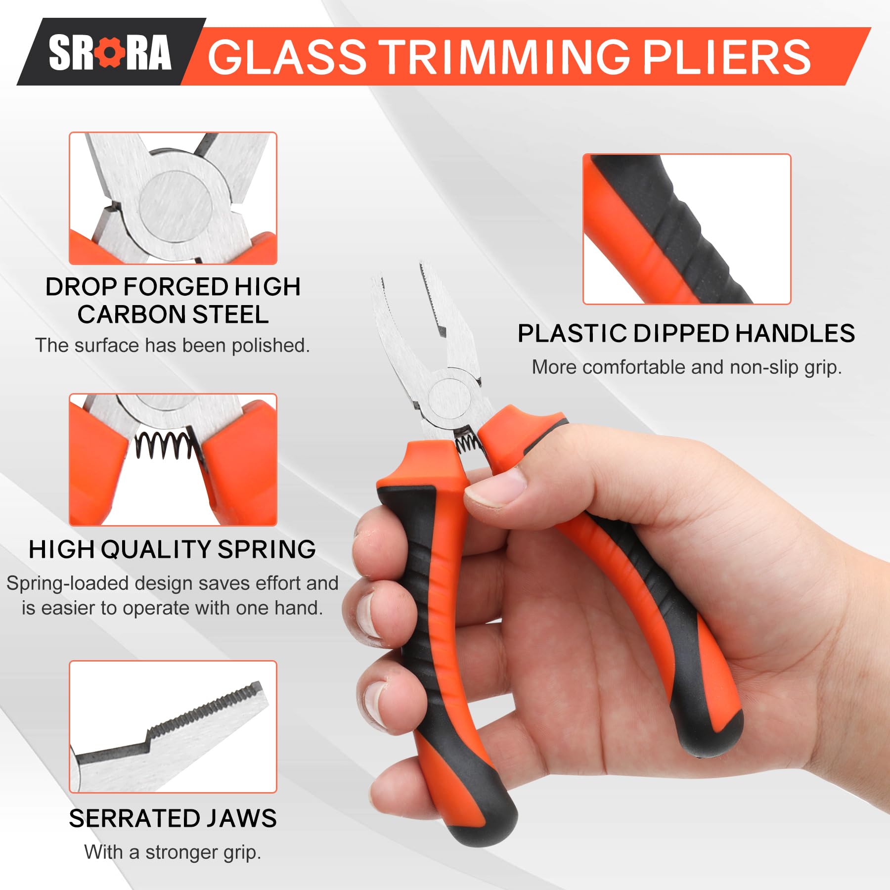 SOROA 21PCS Heavey Duty Mosaic Glass running pliers Kits-Include Mosaic Wheeled Glass Nipper with Replacement Glass Running Pliers-Breaker Grozer Plier with Oil Feed Stained Glass Cutter Tool Set