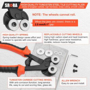 SOROA 21PCS Heavey Duty Mosaic Glass running pliers Kits-Include Mosaic Wheeled Glass Nipper with Replacement Glass Running Pliers-Breaker Grozer Plier with Oil Feed Stained Glass Cutter Tool Set