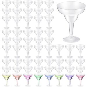 72 pcs plastic margarita glasses 8 oz plastic margarita cups mexican theme plastic cocktail glasses shatterproof disposable cups cocktail cups for cinco de mayo fiesta