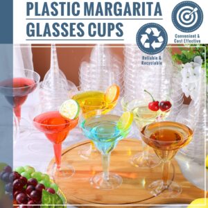 72 Pcs Plastic Margarita Glasses 8 oz Plastic Margarita Cups Mexican Theme Plastic Cocktail Glasses Shatterproof Disposable Cups Cocktail Cups for Cinco De Mayo Fiesta