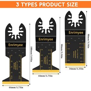 Titanium Oscillating Multitool Blade - 10 PC Oscillating Tool Saw Blades for Metal Nails Wood Plastic Hard Material Cutting - Quick Release Oscillating Tool Blades Fit Dewalt Milwaukee Makita Bosch