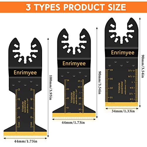 Titanium Oscillating Multitool Blade - 10 PC Oscillating Tool Saw Blades for Metal Nails Wood Plastic Hard Material Cutting - Quick Release Oscillating Tool Blades Fit Dewalt Milwaukee Makita Bosch