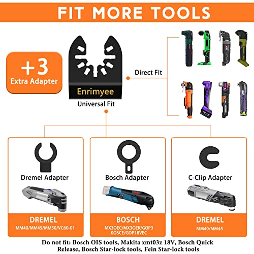 Titanium Oscillating Multitool Blade - 10 PC Oscillating Tool Saw Blades for Metal Nails Wood Plastic Hard Material Cutting - Quick Release Oscillating Tool Blades Fit Dewalt Milwaukee Makita Bosch