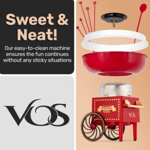 Cotton Candy Machine Kit - Red Retro Cotton Candy Maker, Effortless Home Sugar Candy Maker Machine with Comprehensive User-Friendly Guide, Ideal for Parties & Fun Gatherings