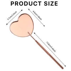 Miuffue 2.2inch Lovely Lash Mirror, Heart Shaped Detachable Stainless Steel Eyelash Mirror, Lash Mirror for Eyelash Extensions, Lash Extension Supplies and Tool for Lash Techs, Rose Gold