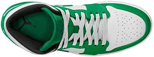 Jordan mens Nike Air 1 Mid , Black/Lucky Green-white, 11