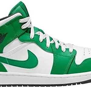 Jordan mens Nike Air 1 Mid , Black/Lucky Green-white, 11