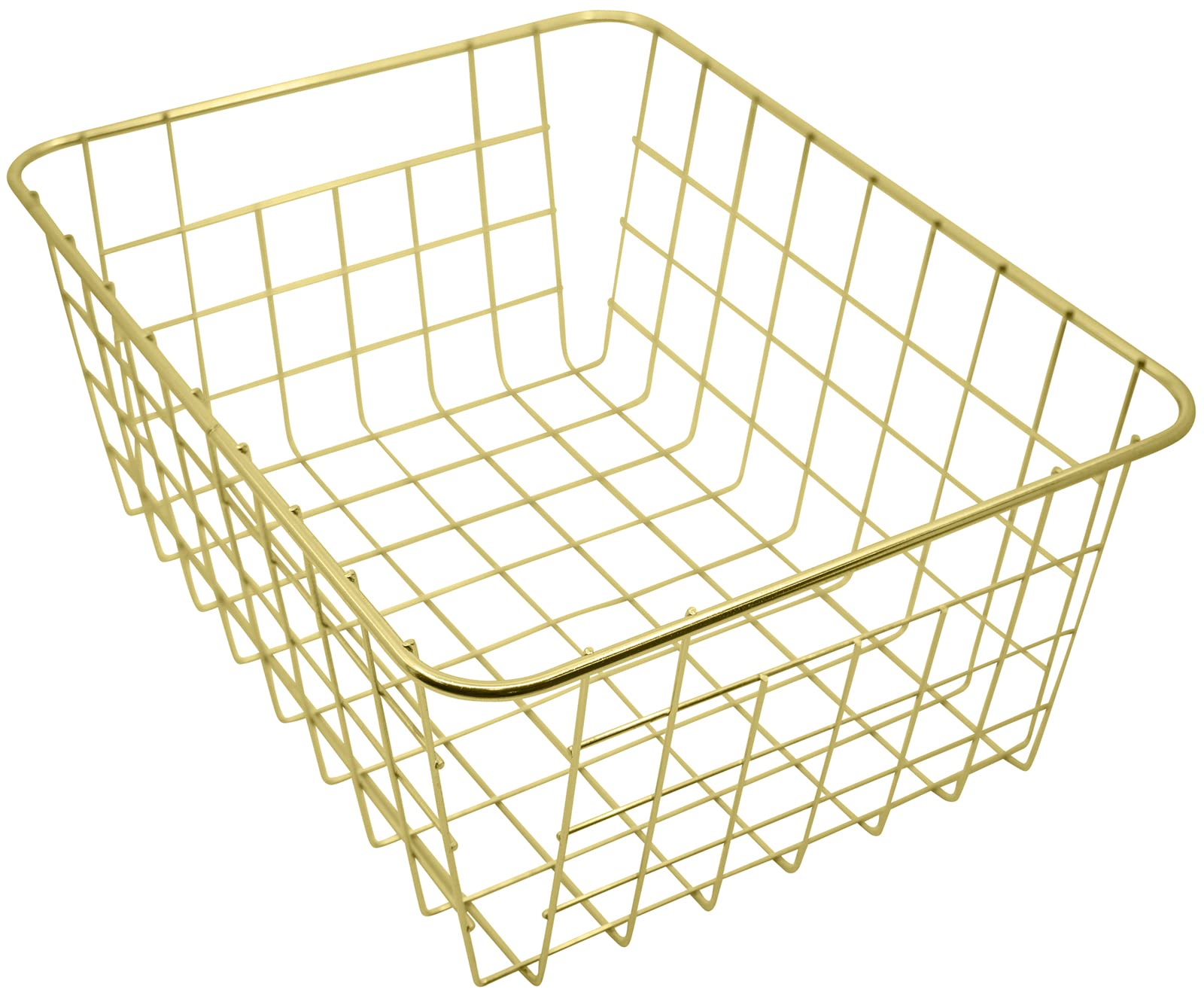 Stephanie Imports Set of 2 Nested Wire Basket Trays for Storage and Organizing (Gold)