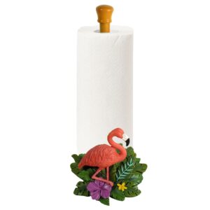 Paper Towel Holder with Tropical Flamingo Freestanding Countertop Exoctic Island-Inspired Style Décor