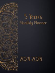 5 years monthly planner 2024-2028: 60 months calendar schedule organizer 2024-2028, 171 pages.