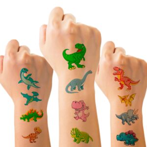 10 sheets(120pcs) dinosaur temporary tattoos for kids cartoon fake tattoo stickers cute dinosaur egg tree leaf design waterproof body art tattoo sticker for kids birthday party decoration supplies