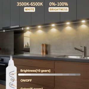 MATICOD Under Cabinet Lights Plug in Dimmable White LED Under Cabinet Lighting, Bluetooth Smart APP Remote Control Closet Lights Kitchen Lights, Under Counter Lights for Kitchen, Cabinet