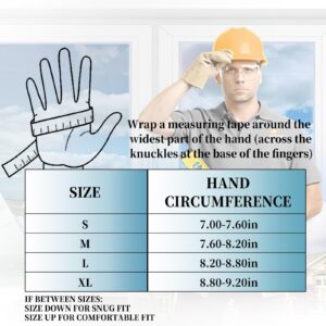 JUMPHIGH Mens Work Gloves, Synthetic Leather Mechanic Gloves Utility Gloves, Touchscreen Working Gloves for Multipurpose, Construction, Warehouse, Truck Driving(Yellow/L)