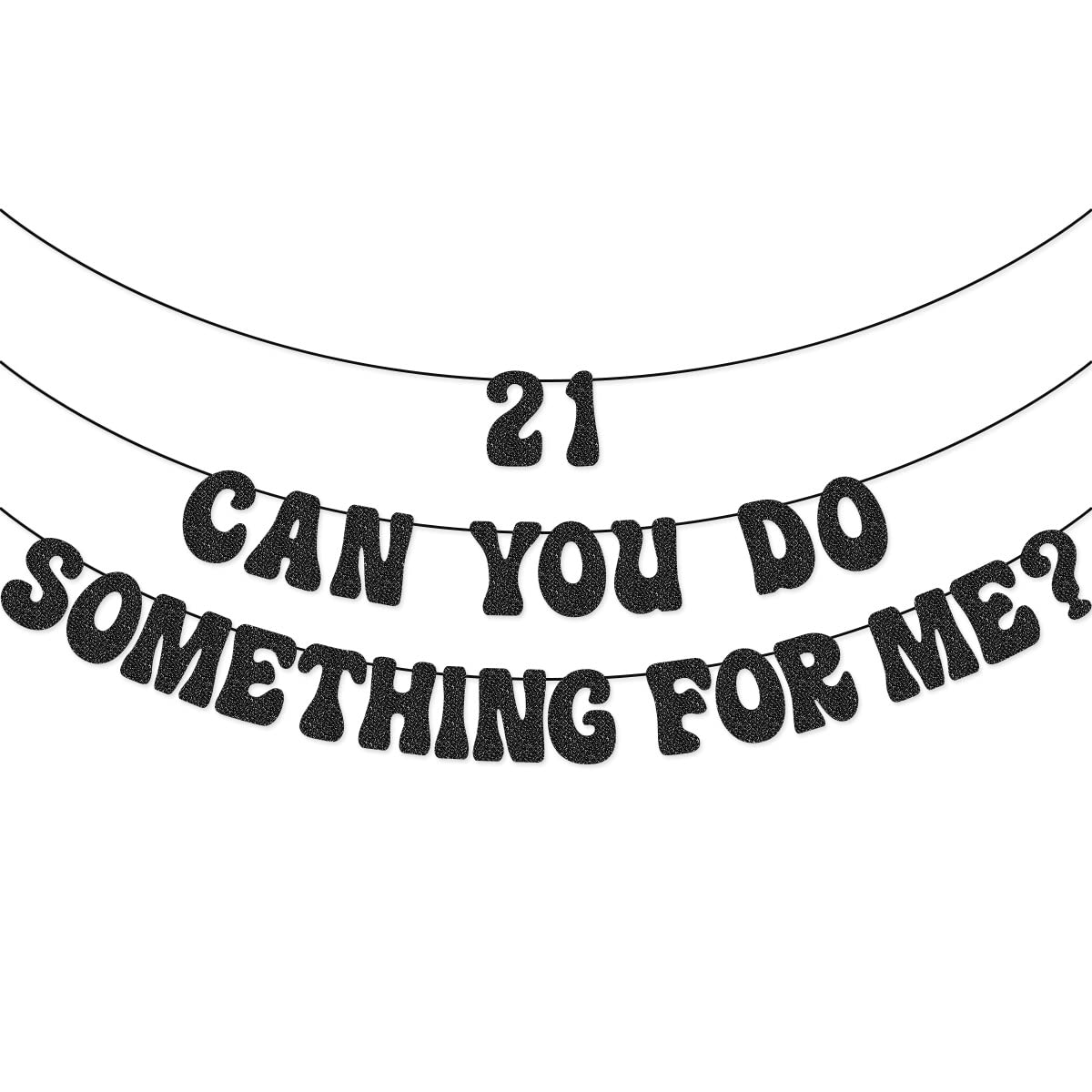 21 Can You Do Something for Me Banner 21st Birthday Banner for 21st Birthday Party Decorations (Black)