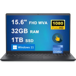 dell inspiron 15 3000 3520 business laptop 15.6" fhd wva anti-glare touchscreen 12th generation intel 10-core i7-1255u processor 32gb ram 1tb ssd intel iris xe graphics fhd webcam hdmi win11