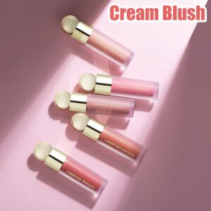 Velvet Liquid Blush, Natural Matte Finish Looking, Dewy Cheek Tint, Soft Cream Face Blush,Moisturizing Lightweight Blendable Feel,Long-Lasting 0.25 oz/7.5ml - 01#