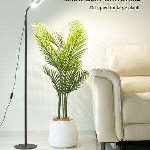 Geciliaoran Grow Light for Indoor Plants, Full Spectrum LED Halo Tall Plant Growing Lights with Stand, Height Adjustable Growth Floor Lamp with Automatic Timer, Dimmable Brightness for Large Plant