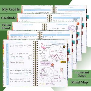 Ospelelf Weekly Planner with Stickers Undated Personal Monthly Life Goals Planners 2024 Agenda Notebook Hardcover Spiral Binding Habit Tracker Journal Booklet Size Season Tree Pattern