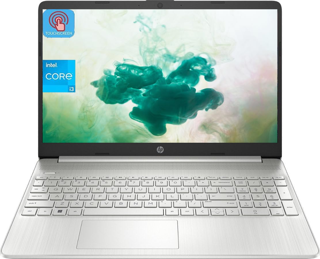 HP 2023 Newest Laptop, 15.6" Touchscreen Display, Intel Core i3-1115G4 Processor, 16GB RAM, 1TB SSD, Intel Iris Xe Graphics, Wi-Fi, Bluetooth, Webcam, Windows 11 Home in S Mode, Natural Silver