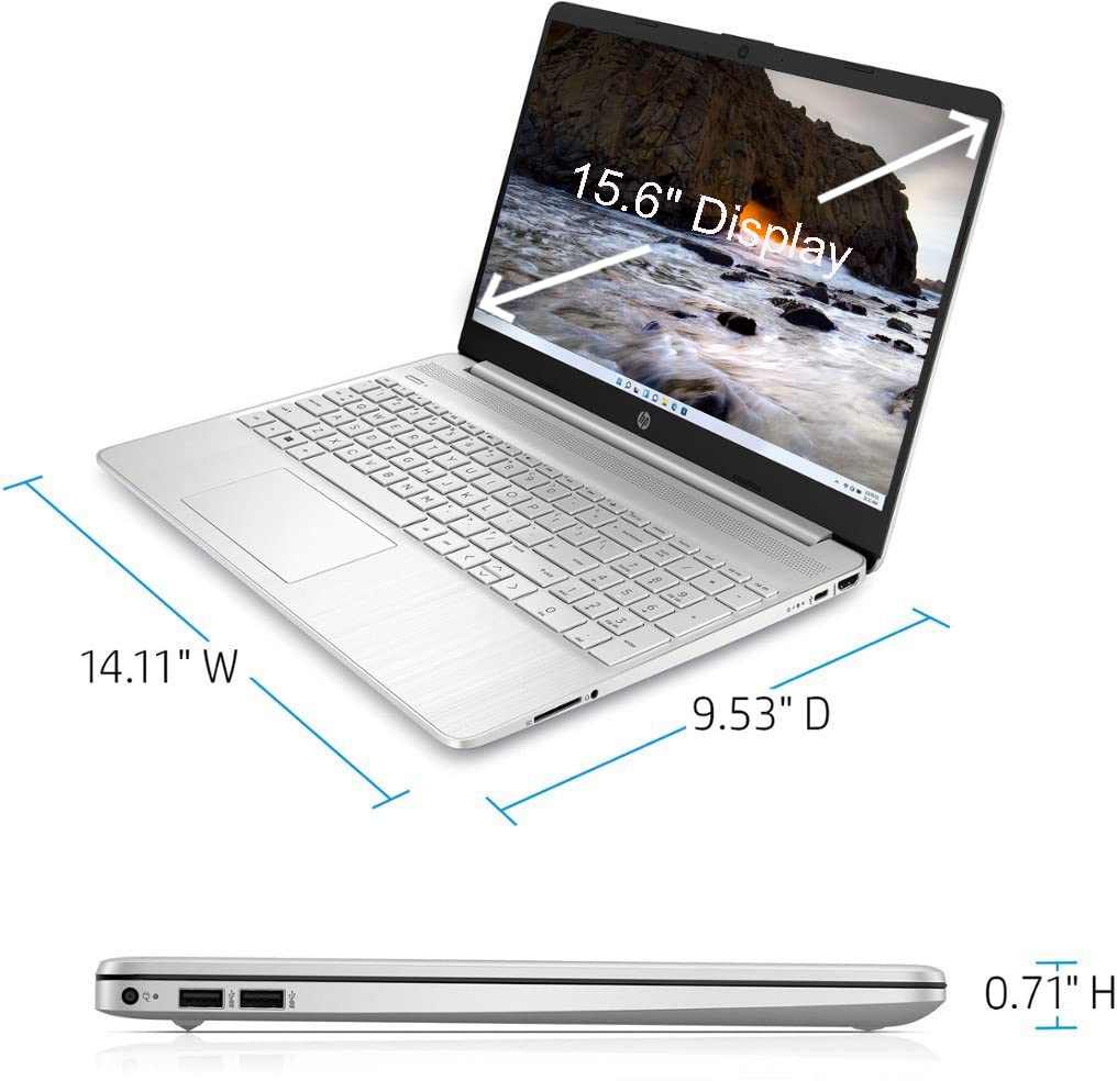 HP 2023 Newest Laptop, 15.6" Touchscreen Display, Intel Core i3-1115G4 Processor, 16GB RAM, 1TB SSD, Intel Iris Xe Graphics, Wi-Fi, Bluetooth, Webcam, Windows 11 Home in S Mode, Natural Silver