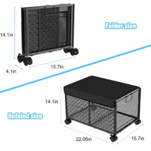 BSSOYAMM Toy Box Storage with Wheels, Toy Chest Storage Organizer with Lid, Collapsible Sturdy Metal Toy Bins for Kids, 90L Toy Storage for Nursery, Playroom, Bedroom