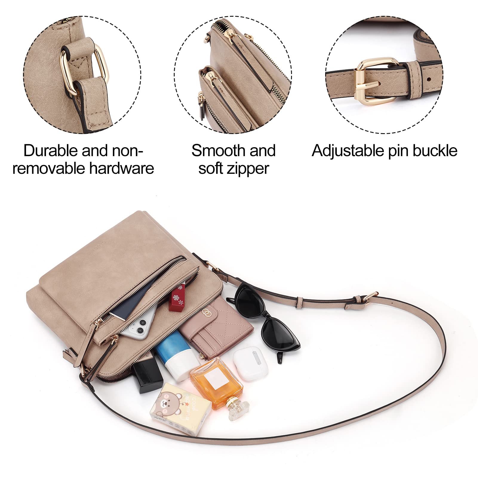 CLUCI Crossbody Purses bundles with Laptop Backpack for Women